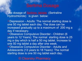 Sertima (Sertraline Hydrochloride Tablets) | ODP