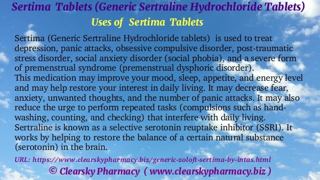 Sertima Tablets (Generic Sertraline Hydrochloride Tablets) | PDF