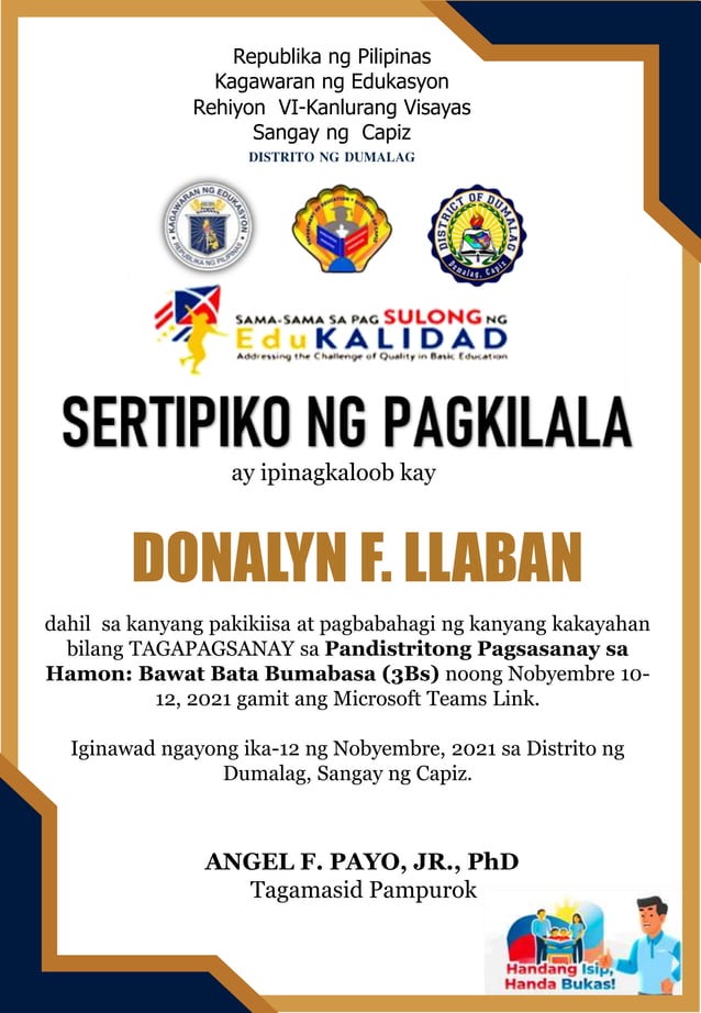 Sertipiko ng 3 bs | PPTX