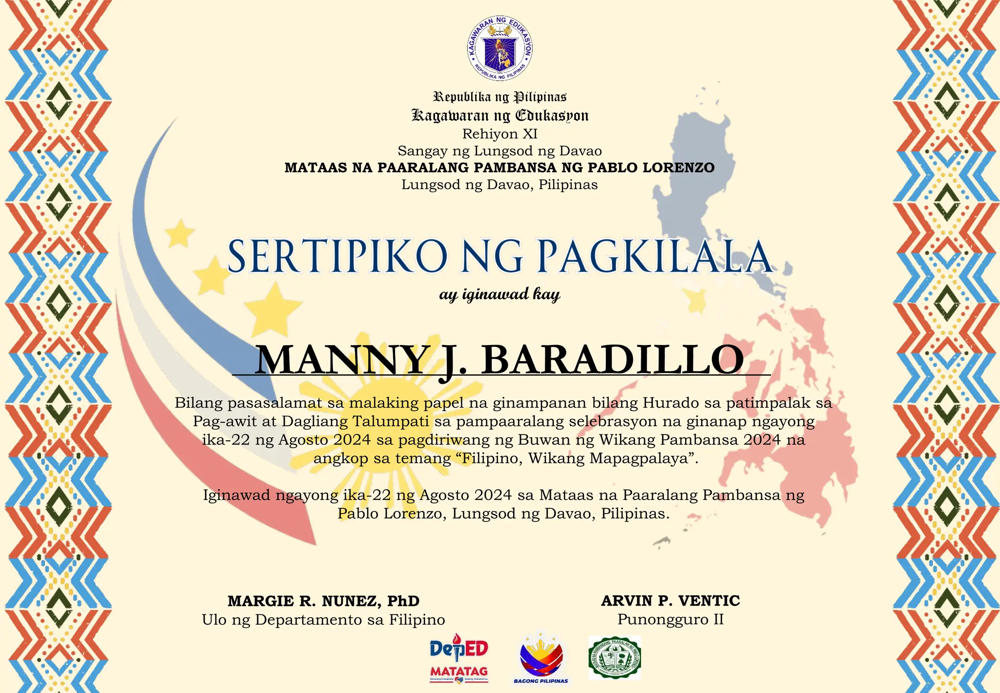 Sertipiko ng Pagkilala para sa mga Hurado.pptx Sertipiko ng Pagkilala para sa mga Hurado.pptx