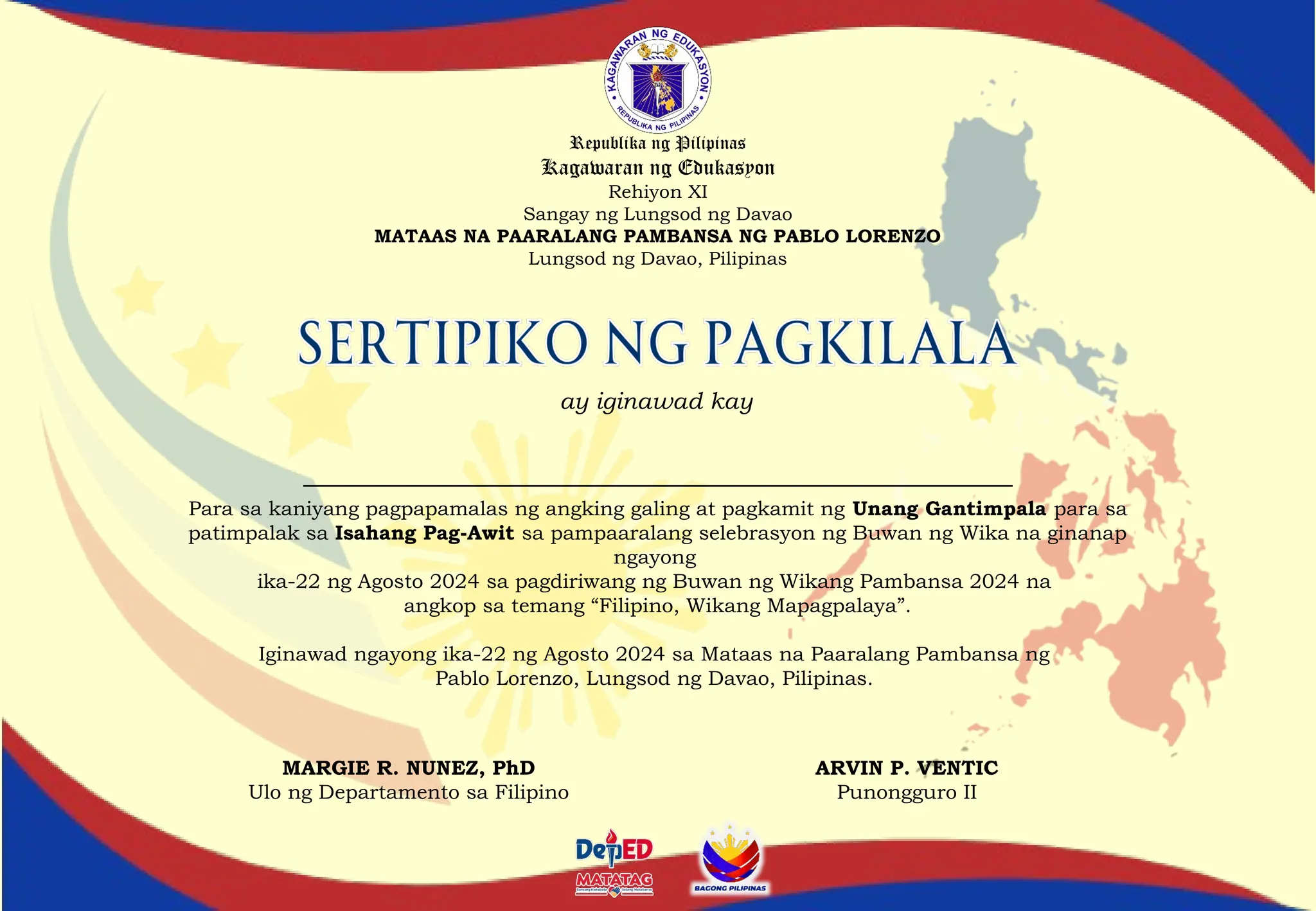 Sertipiko ng Pagkilala para sa mga Nagwagi.pptx