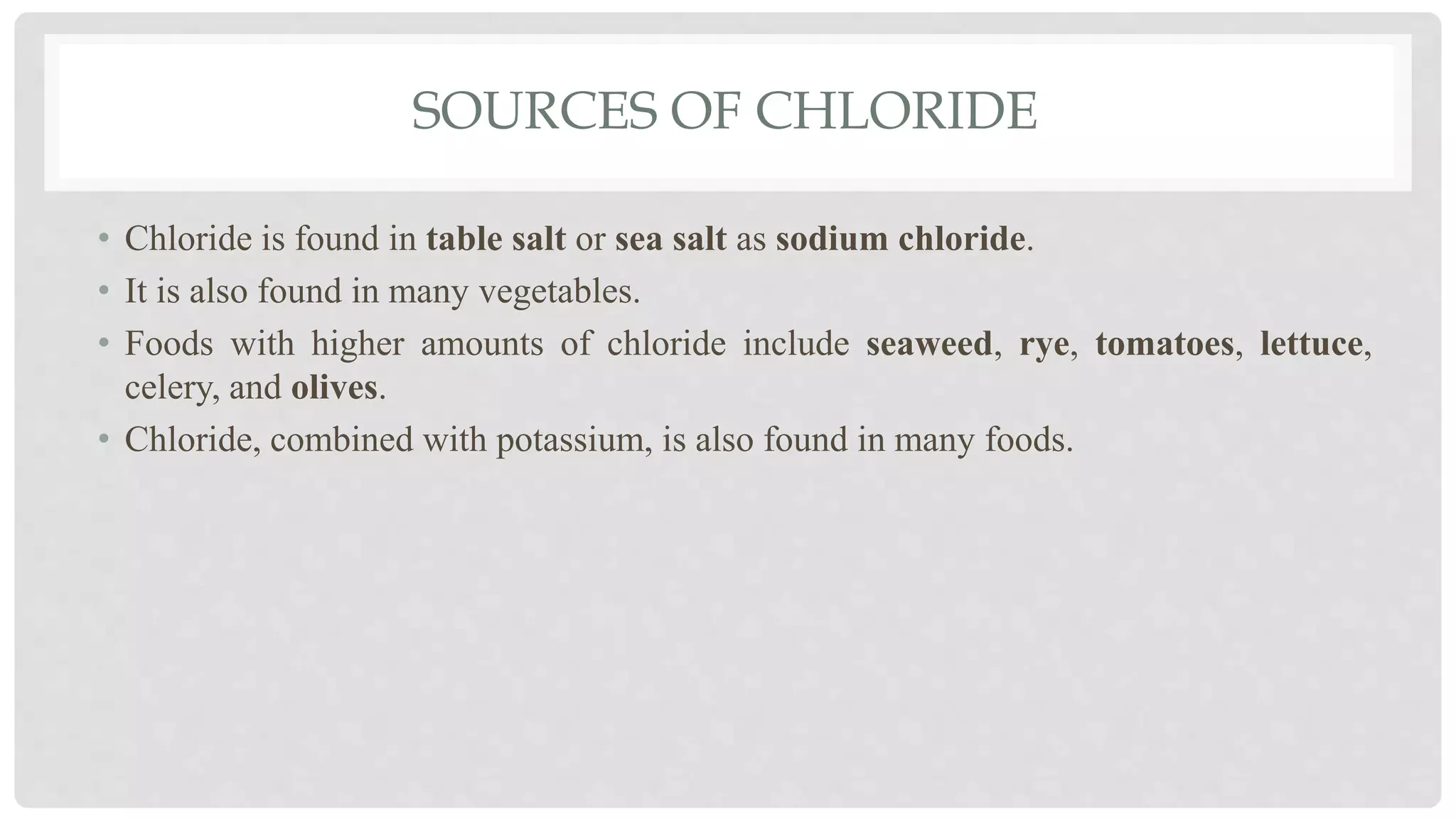 Serum chloride and bicarbonate | PPTX