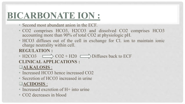 Serum chloride and bicarbonate | PPTX | Blood Disorders | Diseases and ...