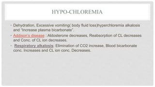 Serum chloride and bicarbonate | PPTX