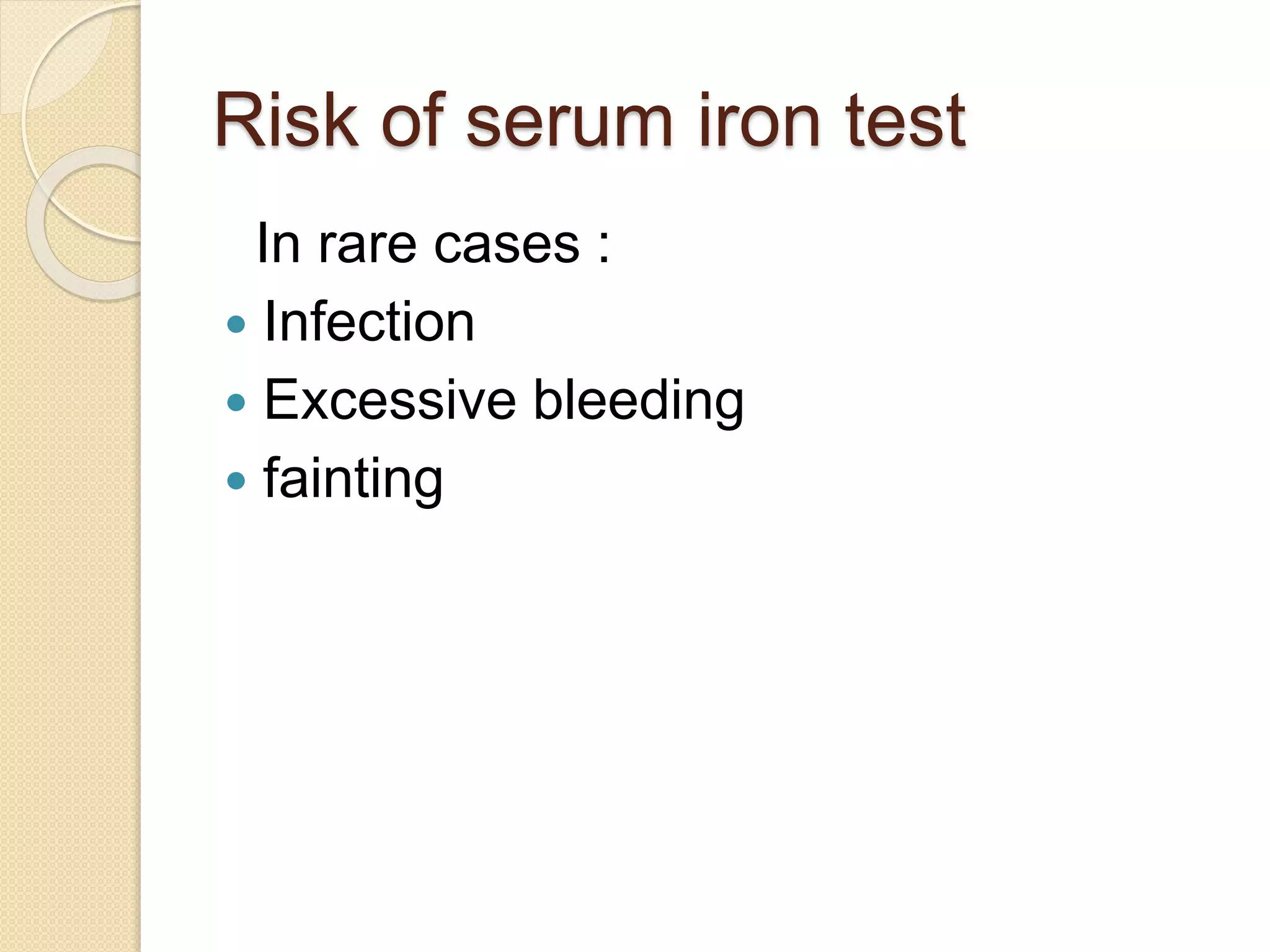 Serum iron estimation & total iron