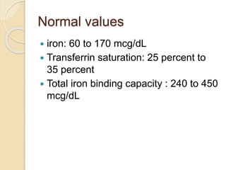 Serum iron estimation & total iron | PPTX