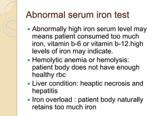 Serum iron estimation & total iron | PPTX