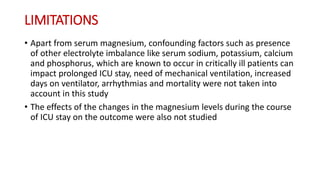SERUM MAGNESIUM LEVELS IN CRITICALLY ILL PATIENTS ON ADMISSION IN ICU ...