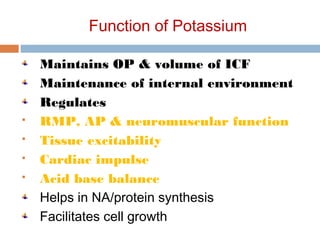 Serum potassium, its regulation & related disorders | PPT