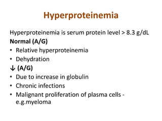 Serum protein analysis and ag ratio | PPT