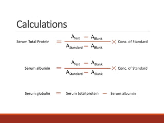 Serum Protein and Albumin-Globulin Ratio | PPTX