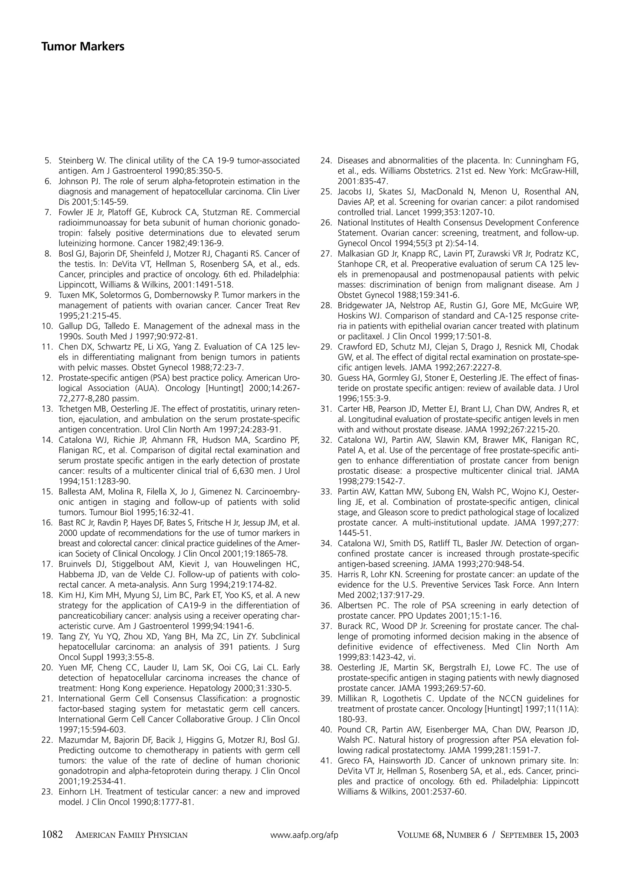 Serum tumor markers | PDF