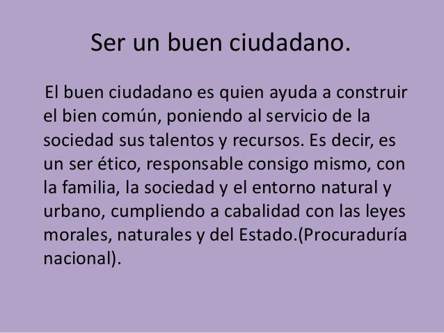 Ser un buen ciudadano