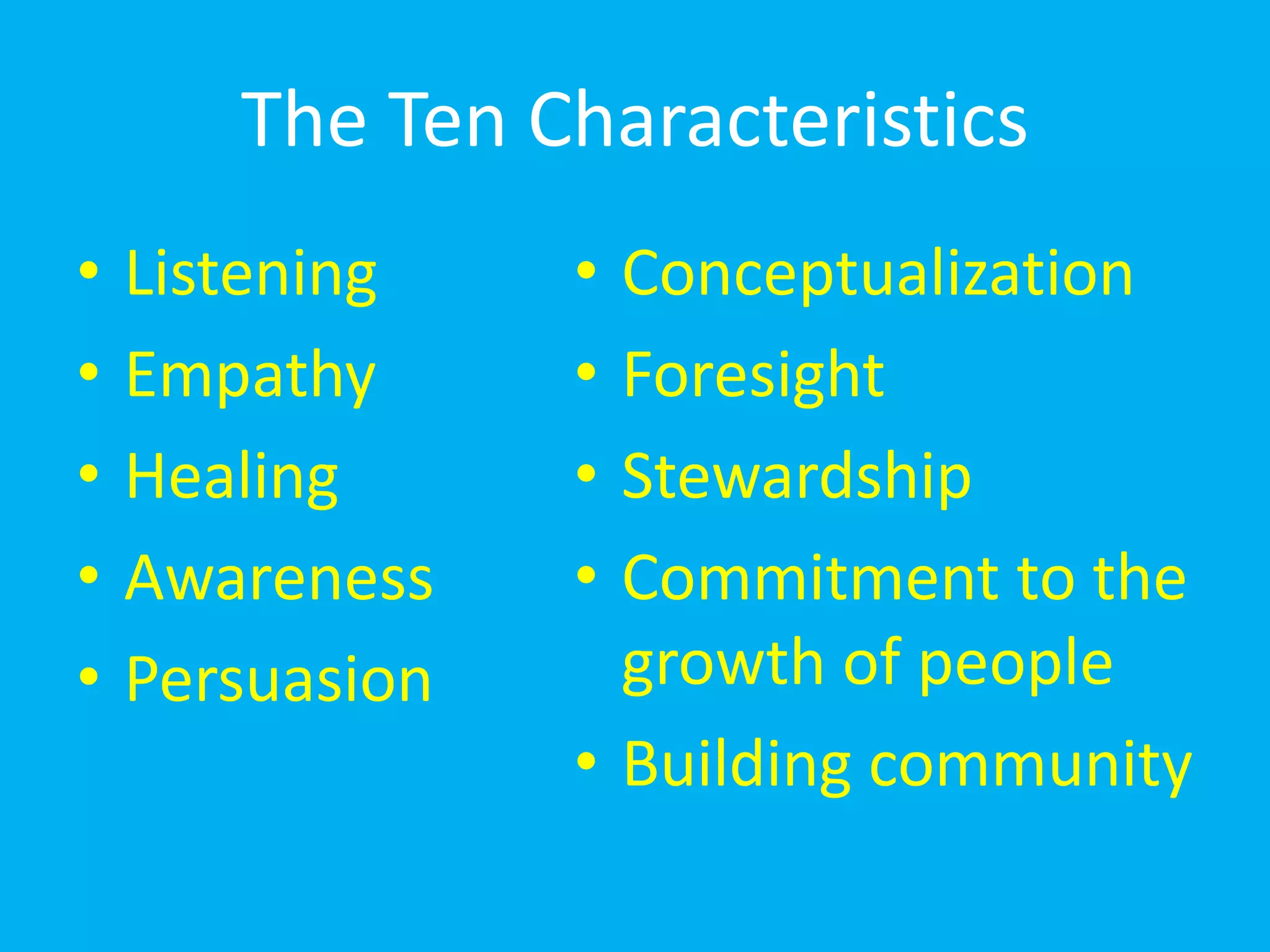 Servant Leadership Characteristics | PPTX