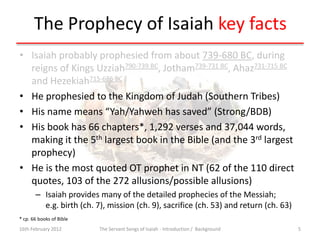 Servant Songs Isaiah - Introduction | PPTX