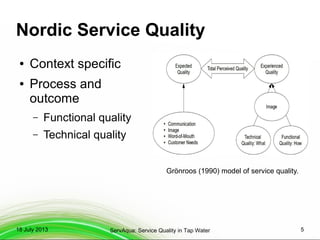 SERVAQUA: Measuring service quality is tap water | ODP