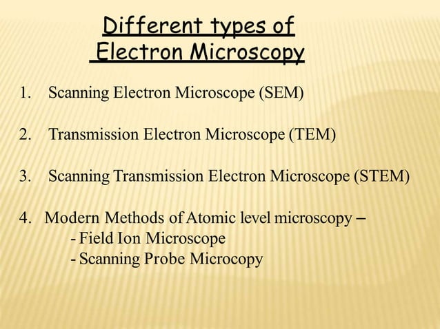 ELECTRON MICROSCOPY (TEM & SEM) | PPTX