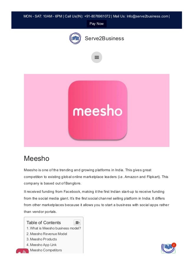 Serve2business com-meesho- | PDF