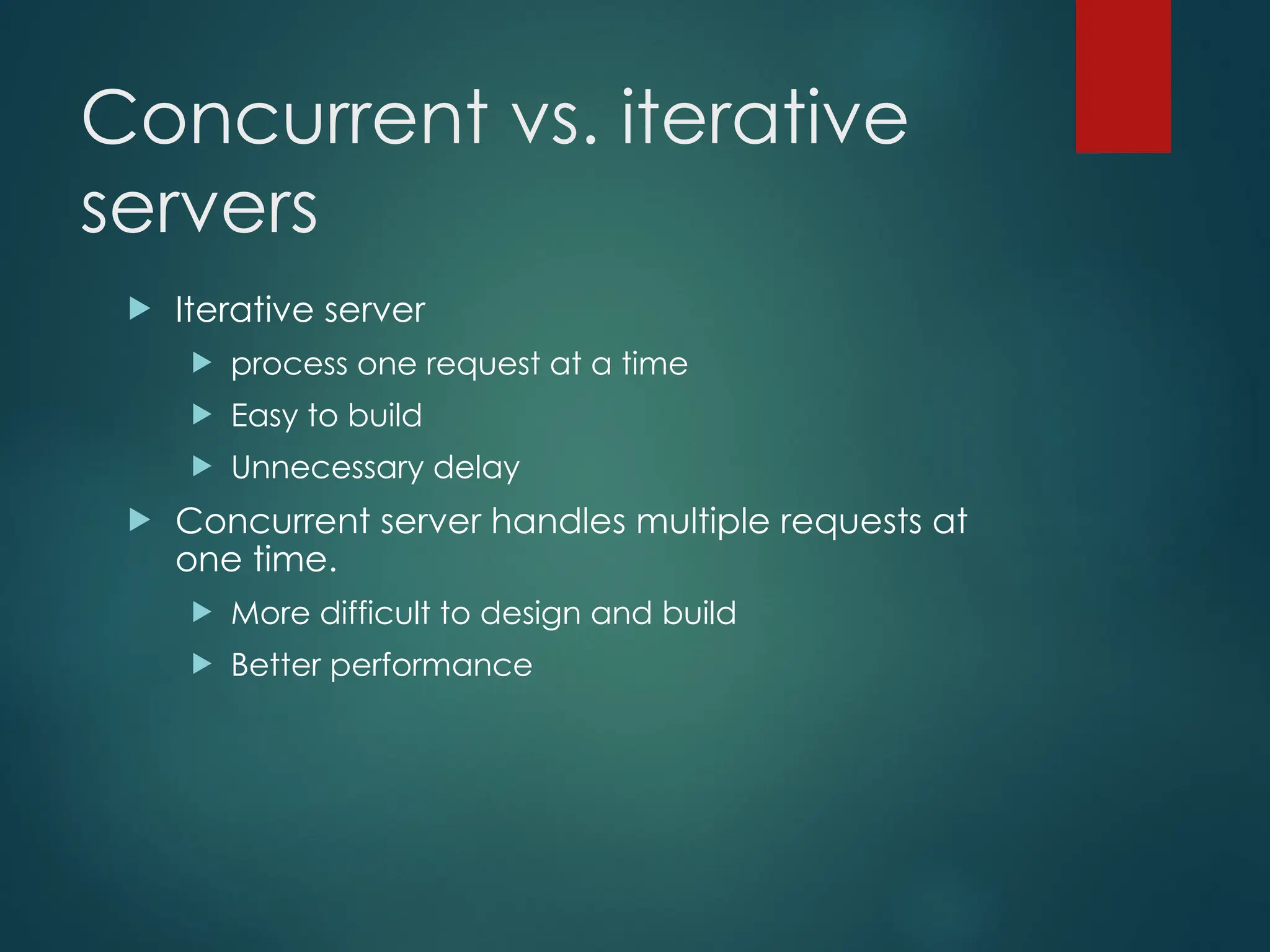 Server and its both type concurrent and iterattive.ppt | Computer Networking | Computing