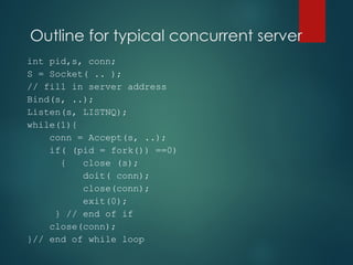 Server and its both type concurrent and iterattive.ppt | Computer Networking | Computing