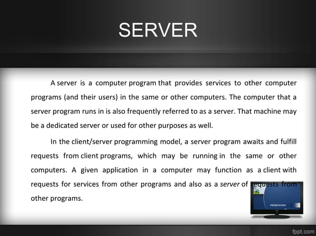 Server client-presentation. | PPT | Computer Networking | Computing