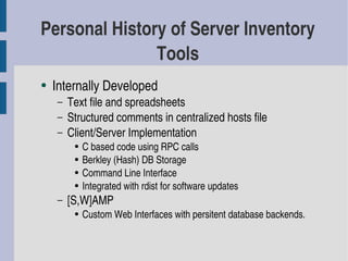 Server Inventory Using Free, Open Source, and Proprietary Tools | PDF