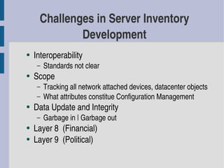 Server Inventory Using Free, Open Source, and Proprietary Tools | PDF
