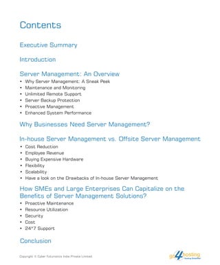 An Insight into Server Management for Corporates | PDF | Web Hosting ...