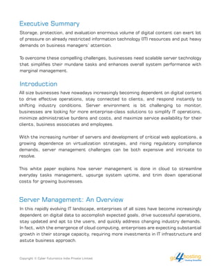 An Insight into Server Management for Corporates | PDF | Web Hosting ...