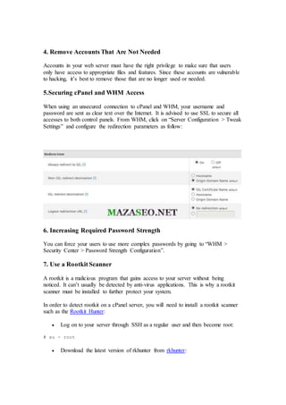 Secure your Cpanel in 9 advanced tips | PDF