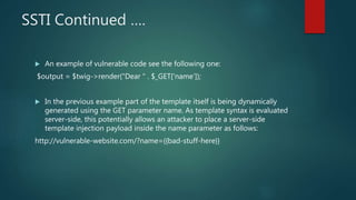 Server Side Template Injection by Mandeep Jadon | PPTX | Web Design and ...