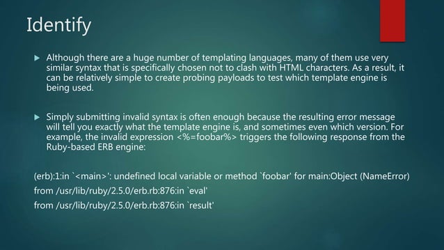 Server Side Template Injection by Mandeep Jadon | PPT