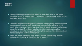 Server Side Template Injection by Mandeep Jadon | PPTX
