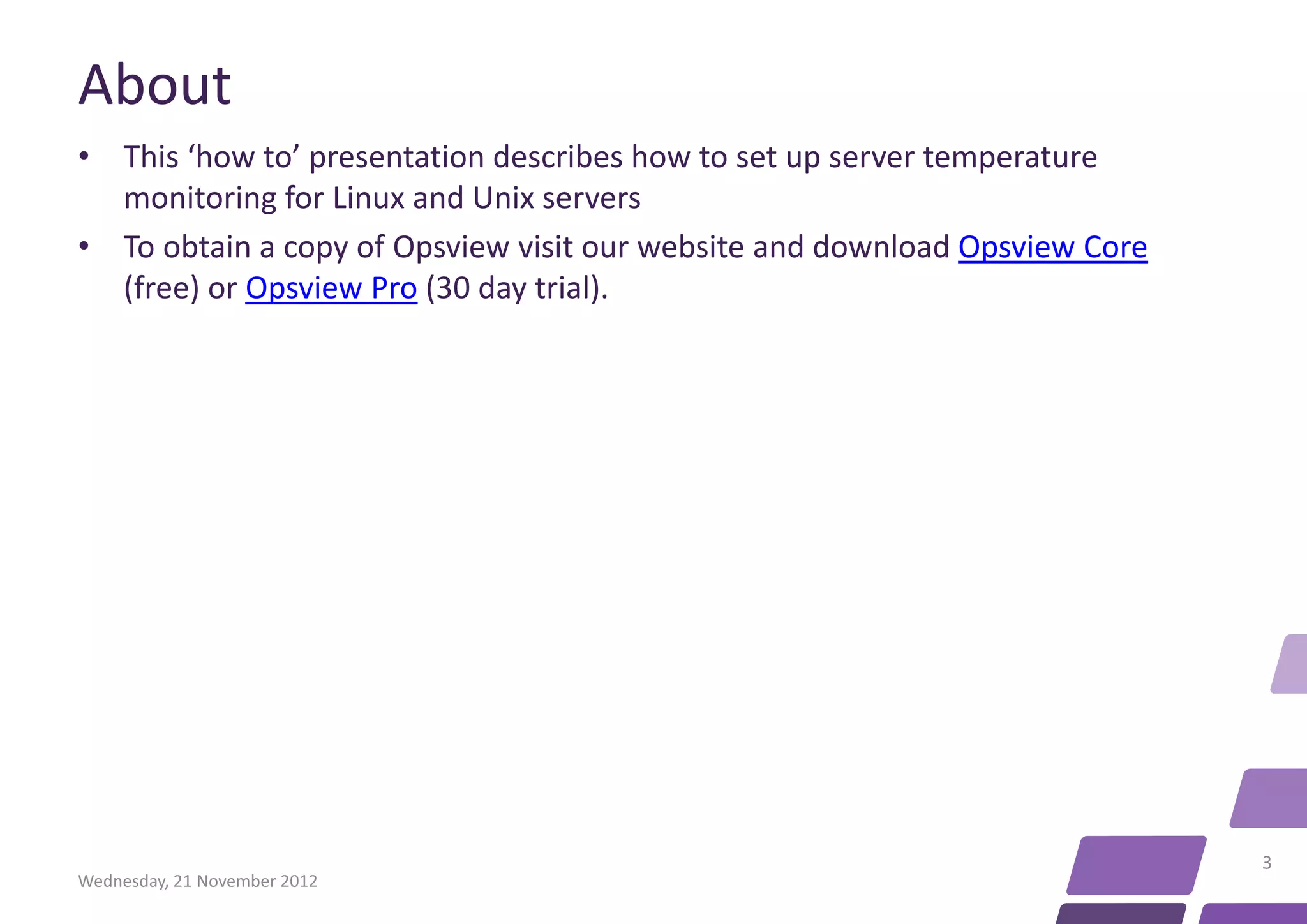 Monitoring Server Temperature With Opsview Pdf Operating Systems