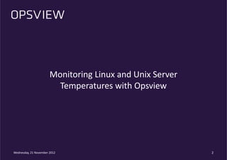 Monitoring Server Temperature with Opsview | PDF