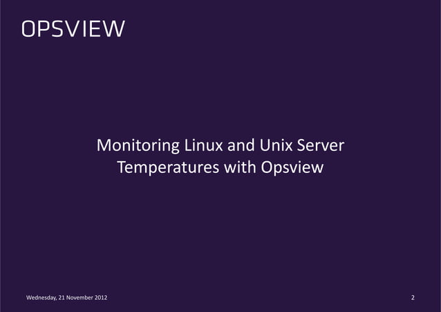 Monitoring Server Temperature With Opsview Pdf Operating Systems
