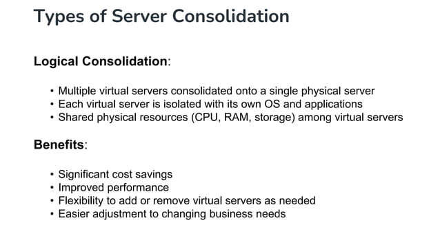 Server Consolidation in Cloud Computing Environment | PPT