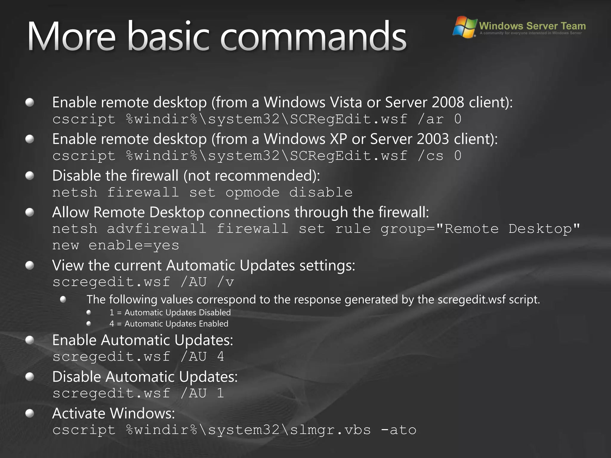 Windows Server Core | PPTX | Operating Systems | Computer Software and ...