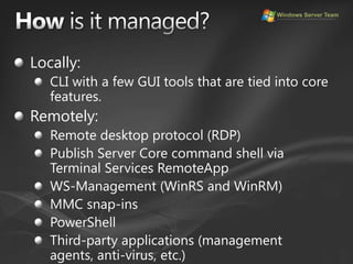 Windows Server Core | PPTX