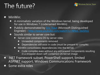Windows Server Core | PPTX | Operating Systems | Computer Software and ...