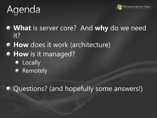 Windows Server Core | PPTX