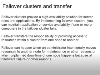 Server High Availability Failover Clusters | PPT
