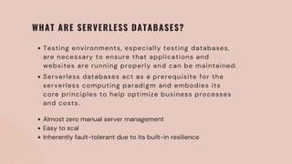 Using the Serverless Database in Your Application | PPTX