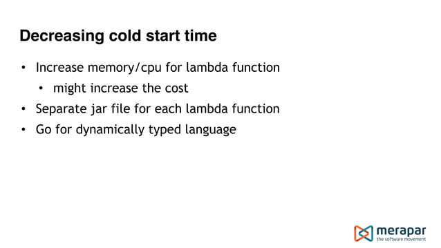 Serverless in java Lessons learnt | PPT