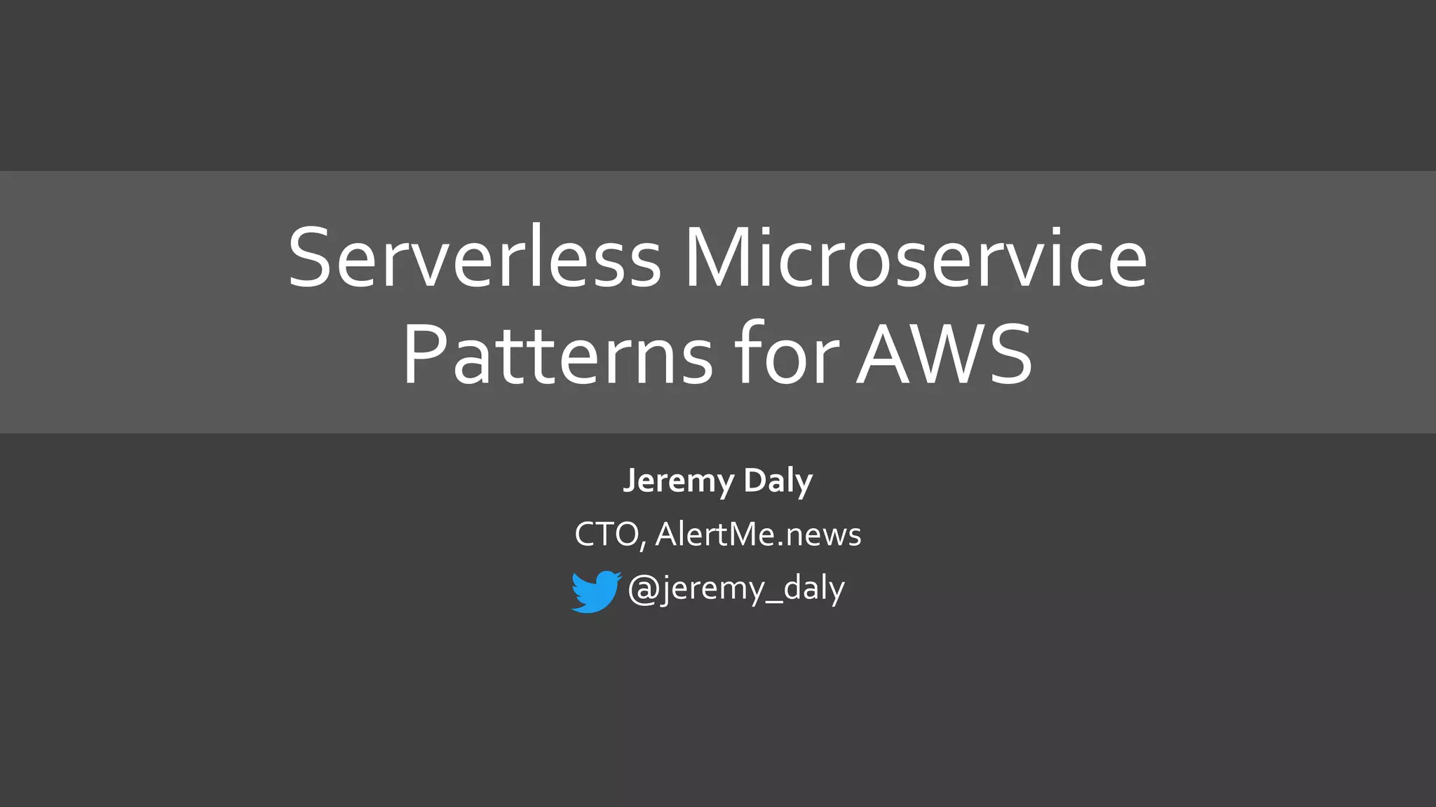 Serverless Microservice Patterns for AWS | PDF
