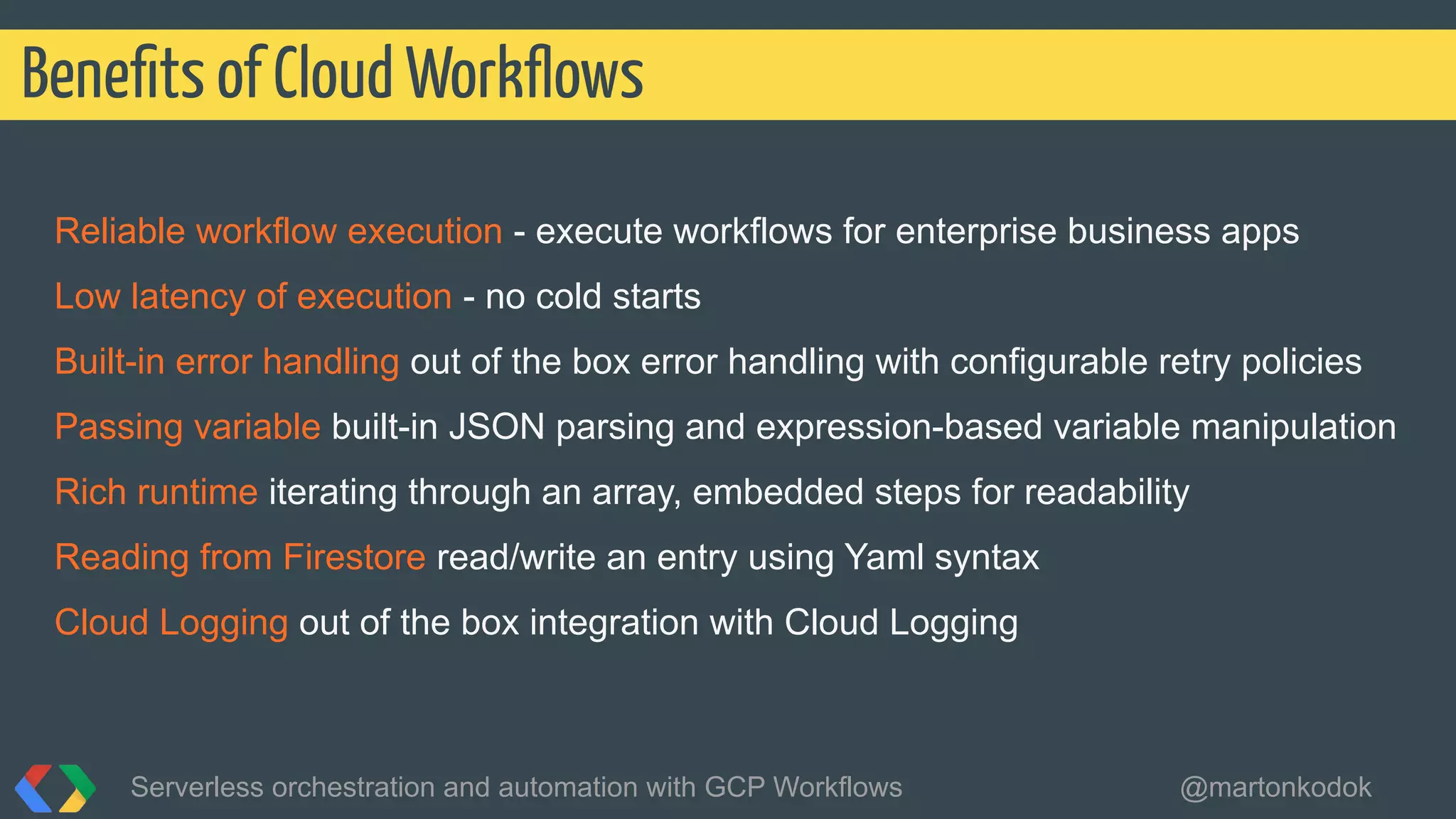 Serverless orchestration and automation with Cloud Workflows | PPT