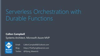 Serverless Orchestration with Azure Durable Functions | PPTX | Cloud Computing | Internet