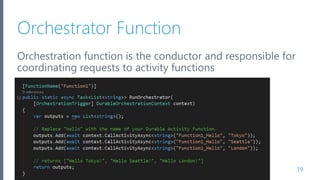 Serverless Orchestration with Azure Durable Functions | PPTX | Cloud Computing | Internet