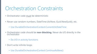 Serverless Orchestration with Azure Durable Functions | PPTX | Cloud Computing | Internet