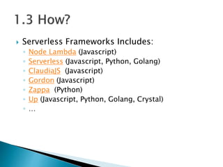 Overview serverless architecture | PPTX